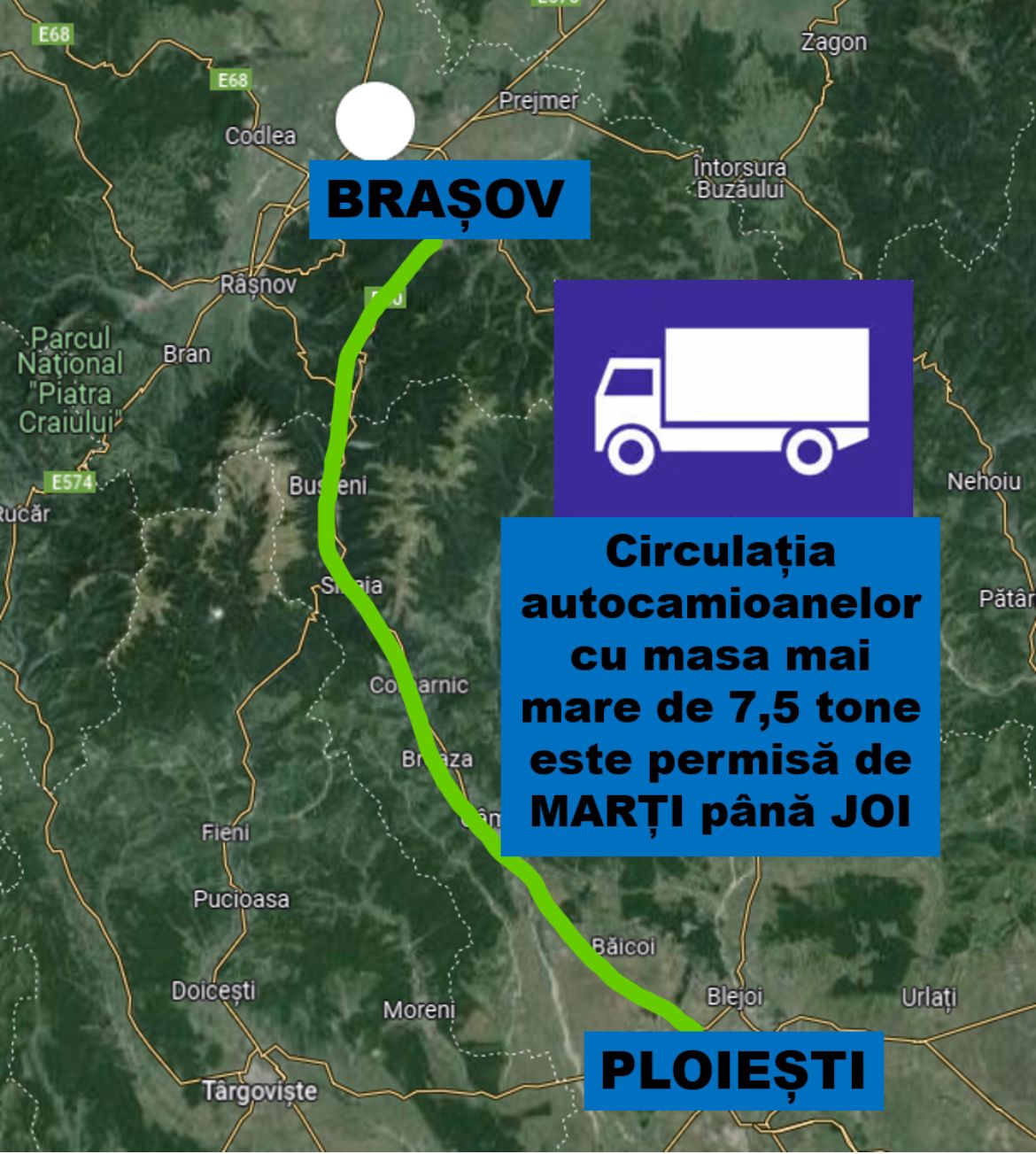 Actualitate: TIR-urile pot circula fără restricție, pe timp de zi, pe DN1